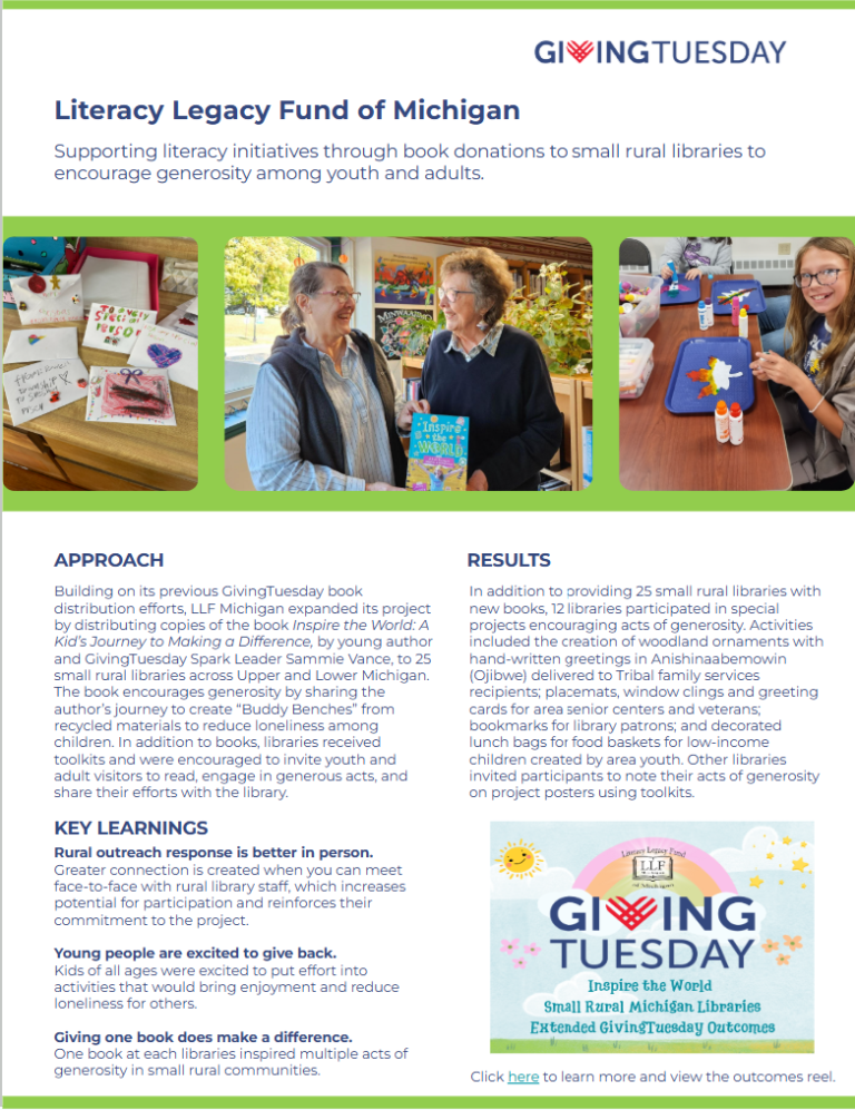 Giving Tuesday - Literacy Legacy Fund of Michigan